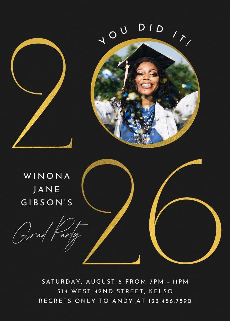 Young and Bold - Graduation Party Invitation Template | Greetings Island